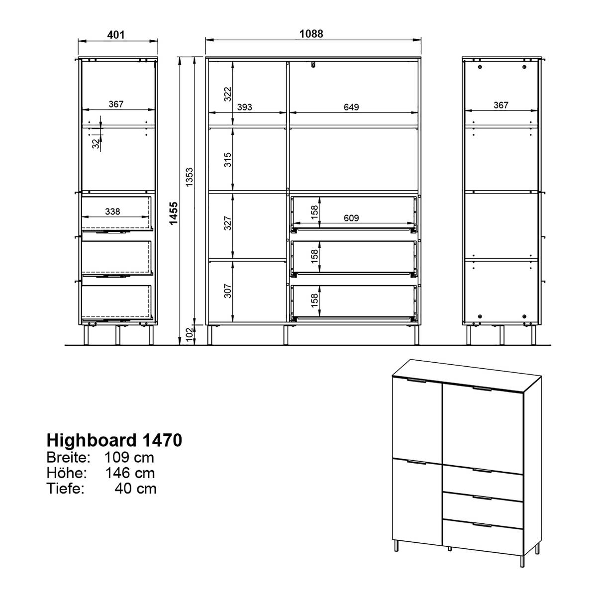 Highboard California kaufen | home24
