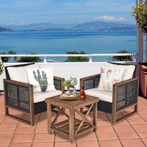 Costway 3pcs rattan set store