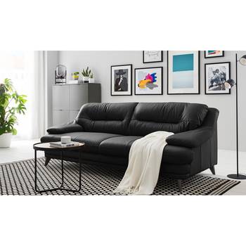 Fredriks Sofa Lutz II 3-Sitzer Schwarz Echtleder 220x87x100 cm