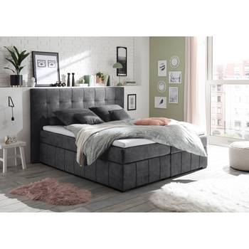 loftscape Boxspringbett Lanoir 180x200 cm Microvelour Anthrazit mit ...