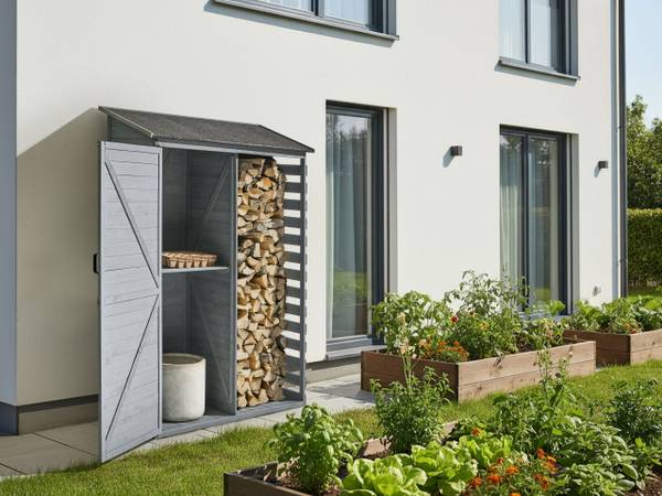 Stilvolle Gerätehaus Mit Holzunterstand Bilder