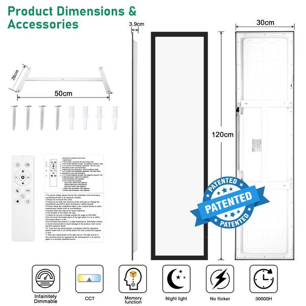 LED Panel 120x30 Schwarz PA1061WB kaufen | home24