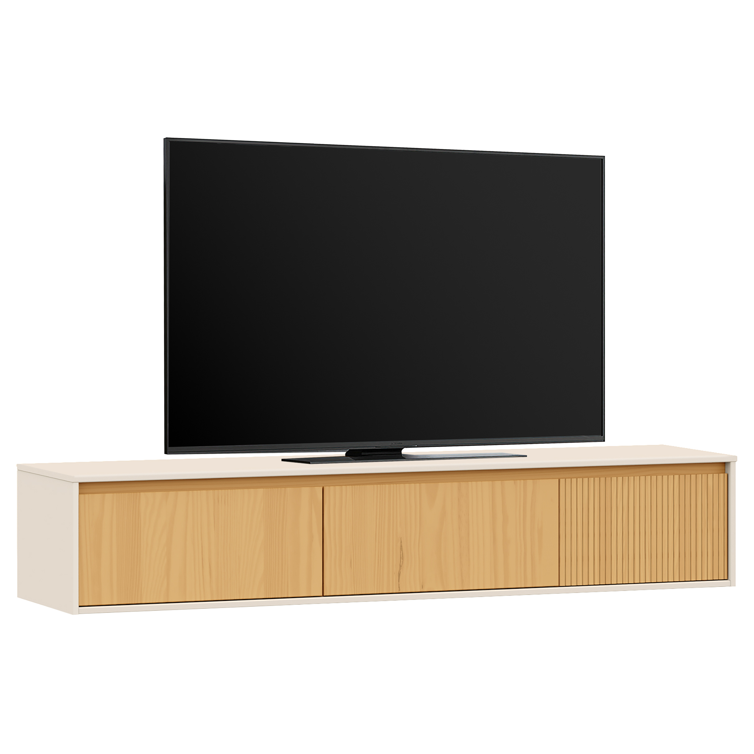 Meuble TV suspendu en bois massif CAVA | Je commande ! | home24