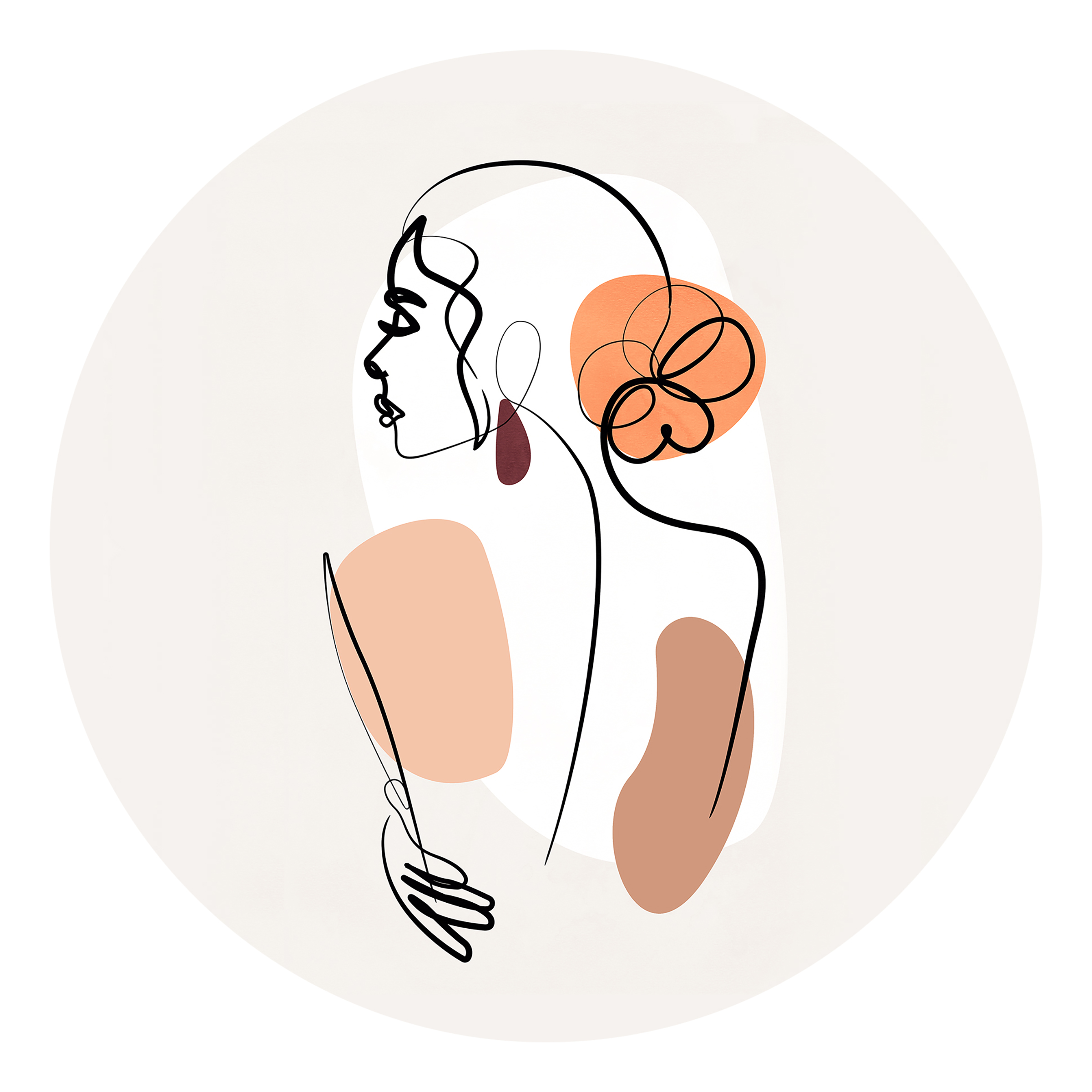 Glazen afbeelding Line Art Back View kopen | home24