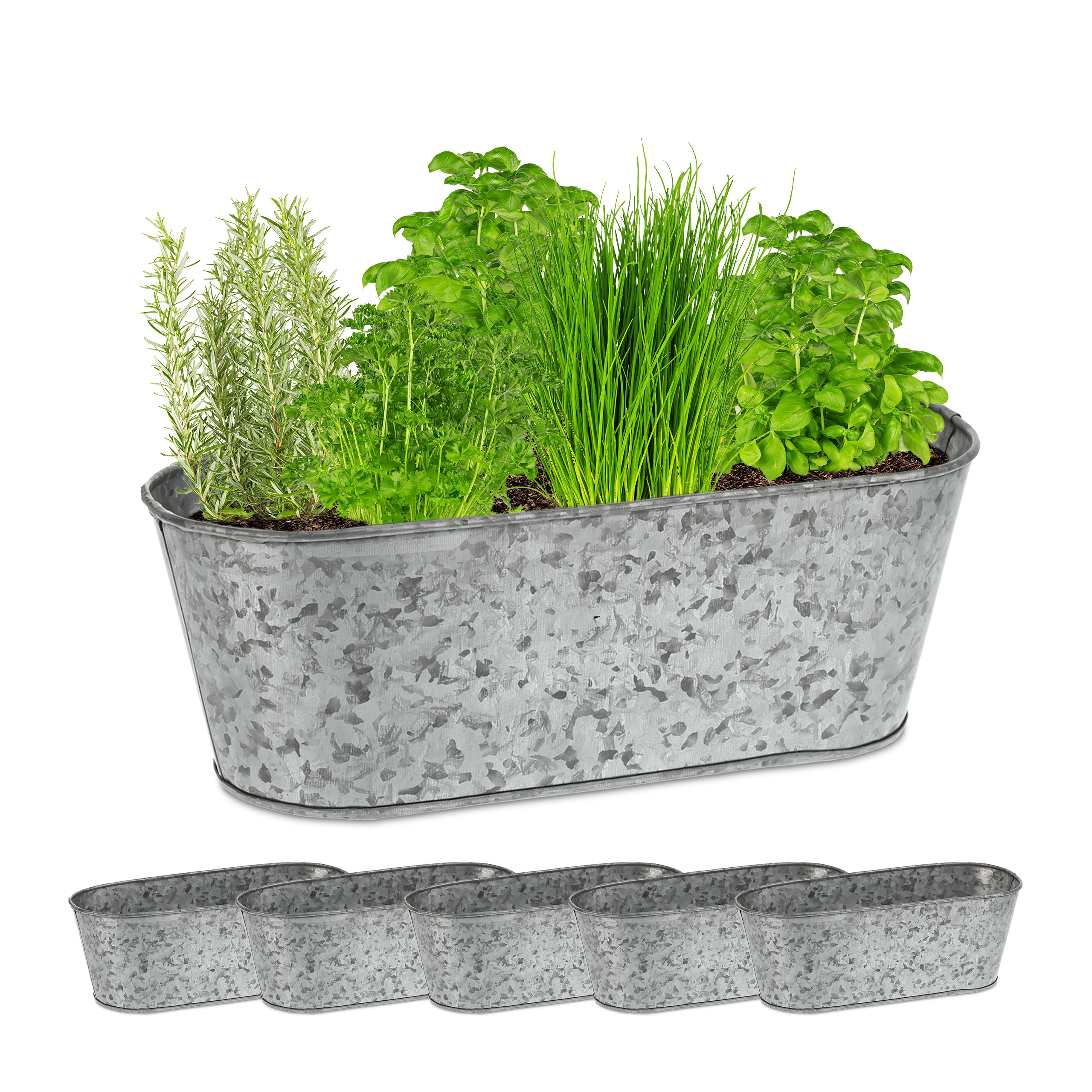 Pot en zinc ovale en lot de 6 | Je commande ! | home24