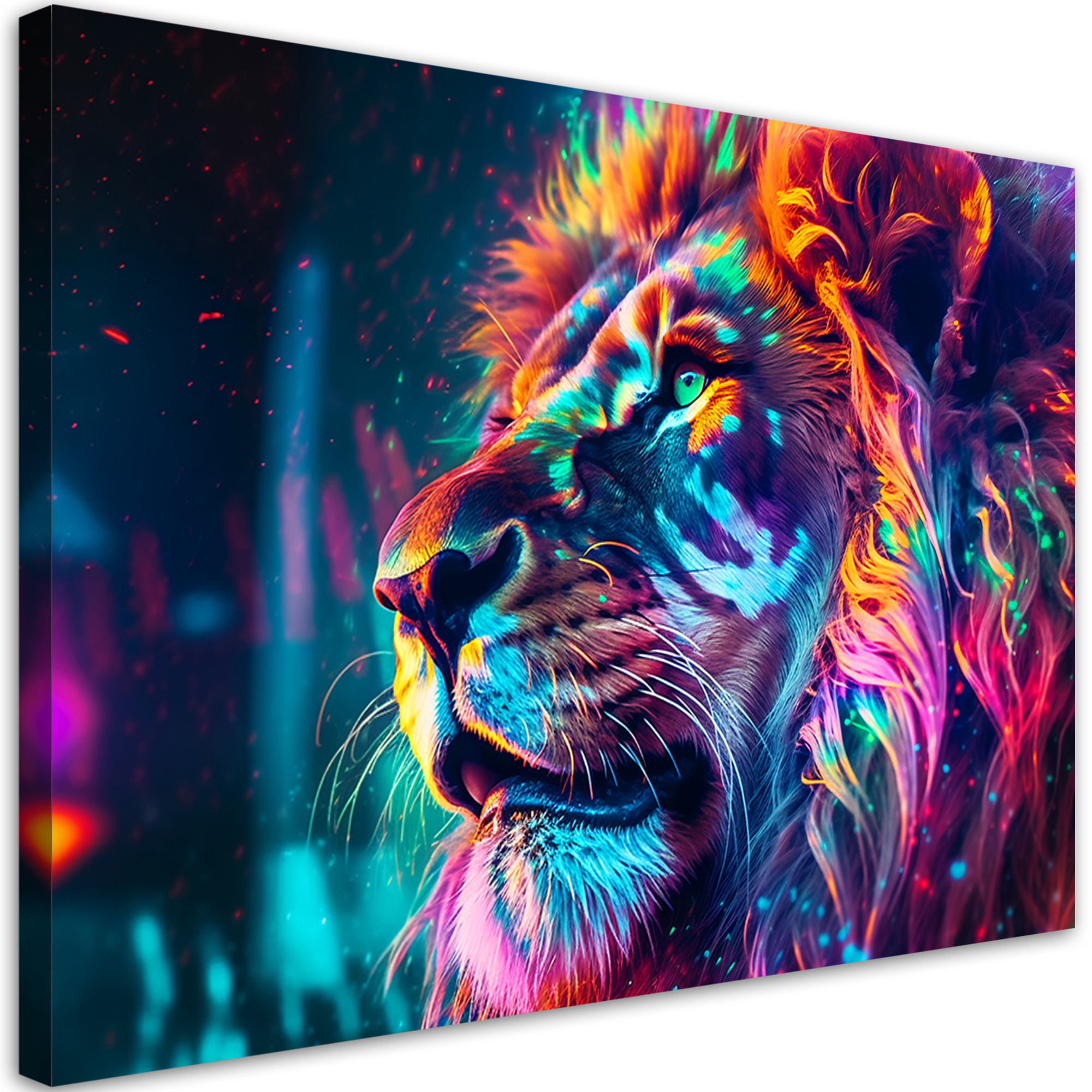 Wandbild neon tier löwe ai kaufen | home24