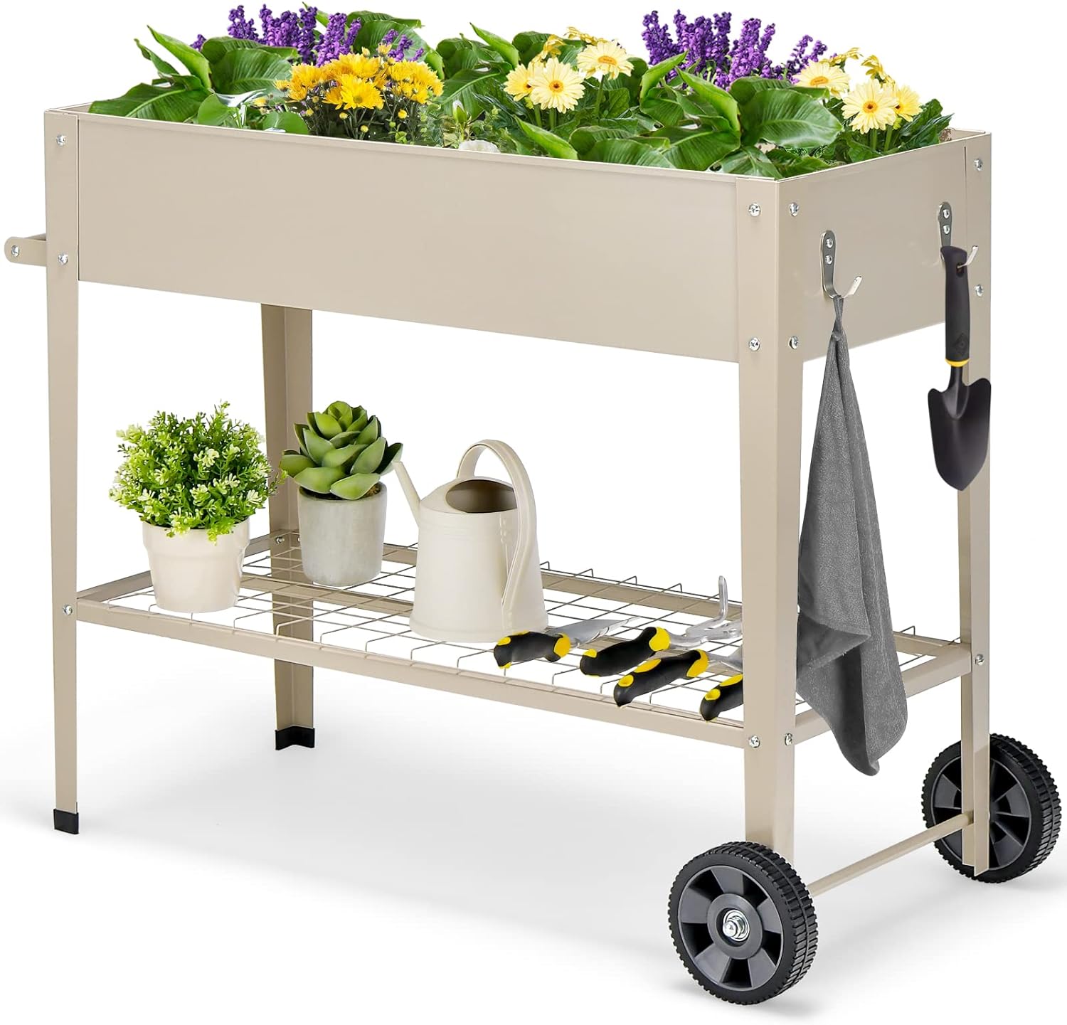 Hochbeet mit Ablage + 2 Rollen kaufen | home24