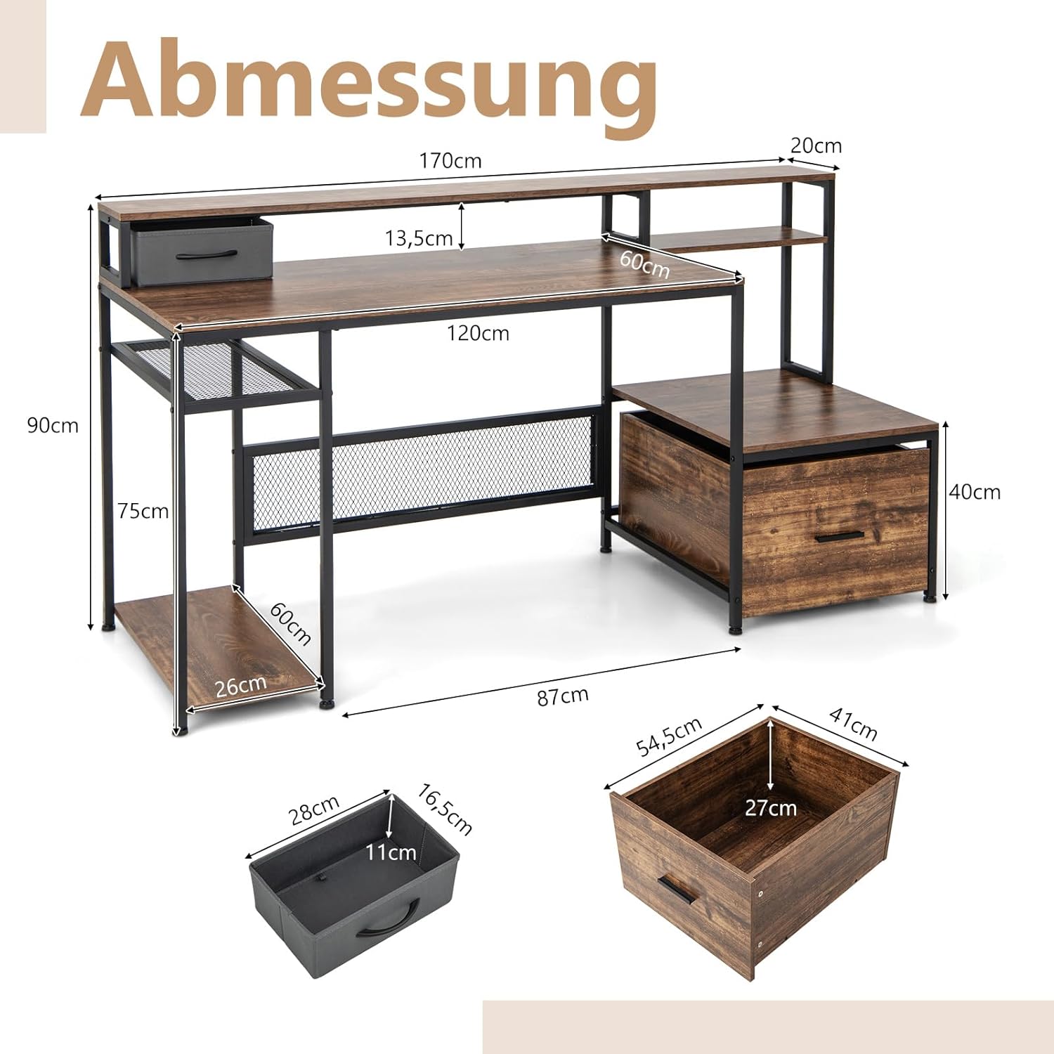 Fatorri l shaped computer desk store