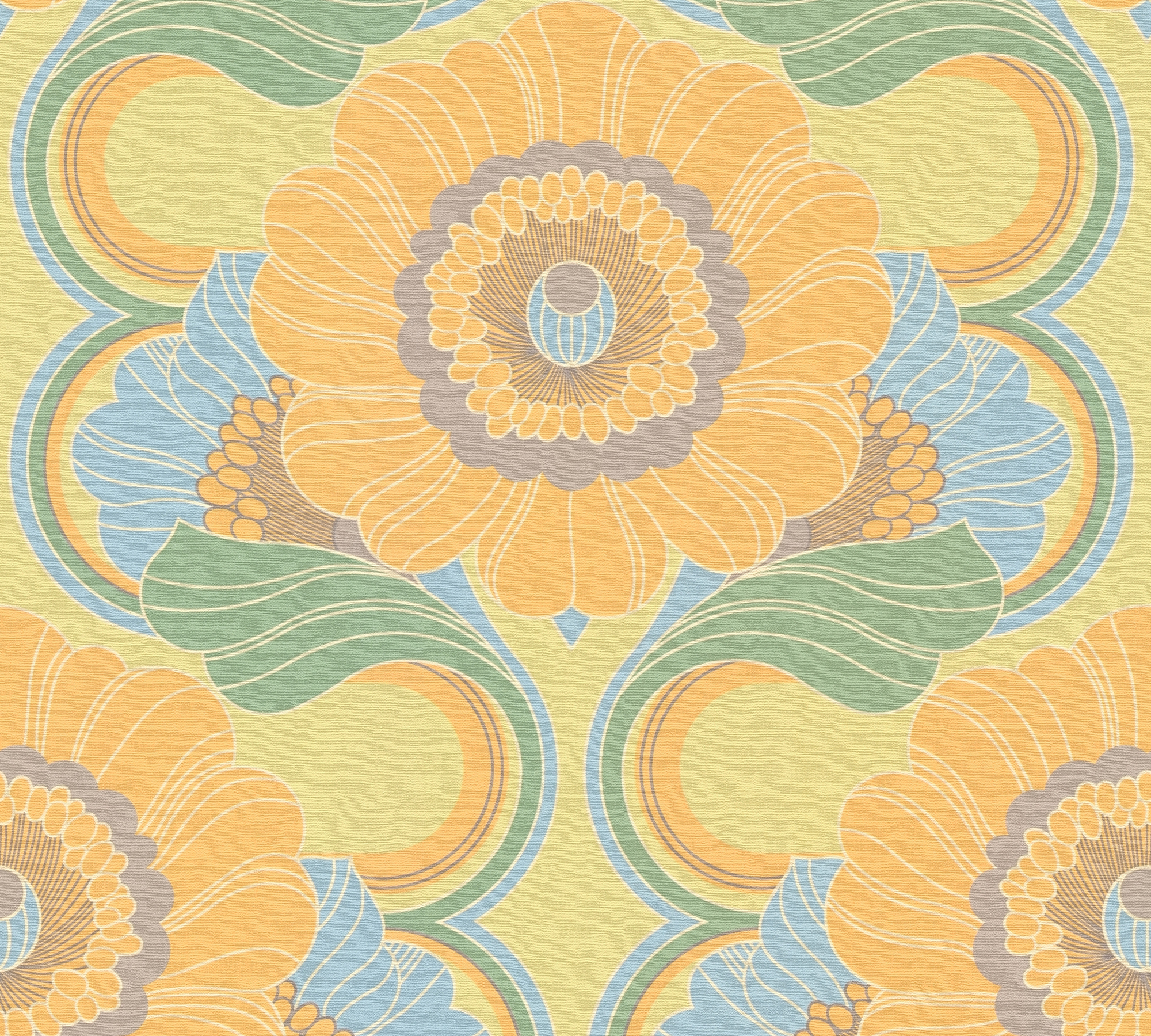 Retro-Tapete mit Blumen 70er Jahre kaufen | home24