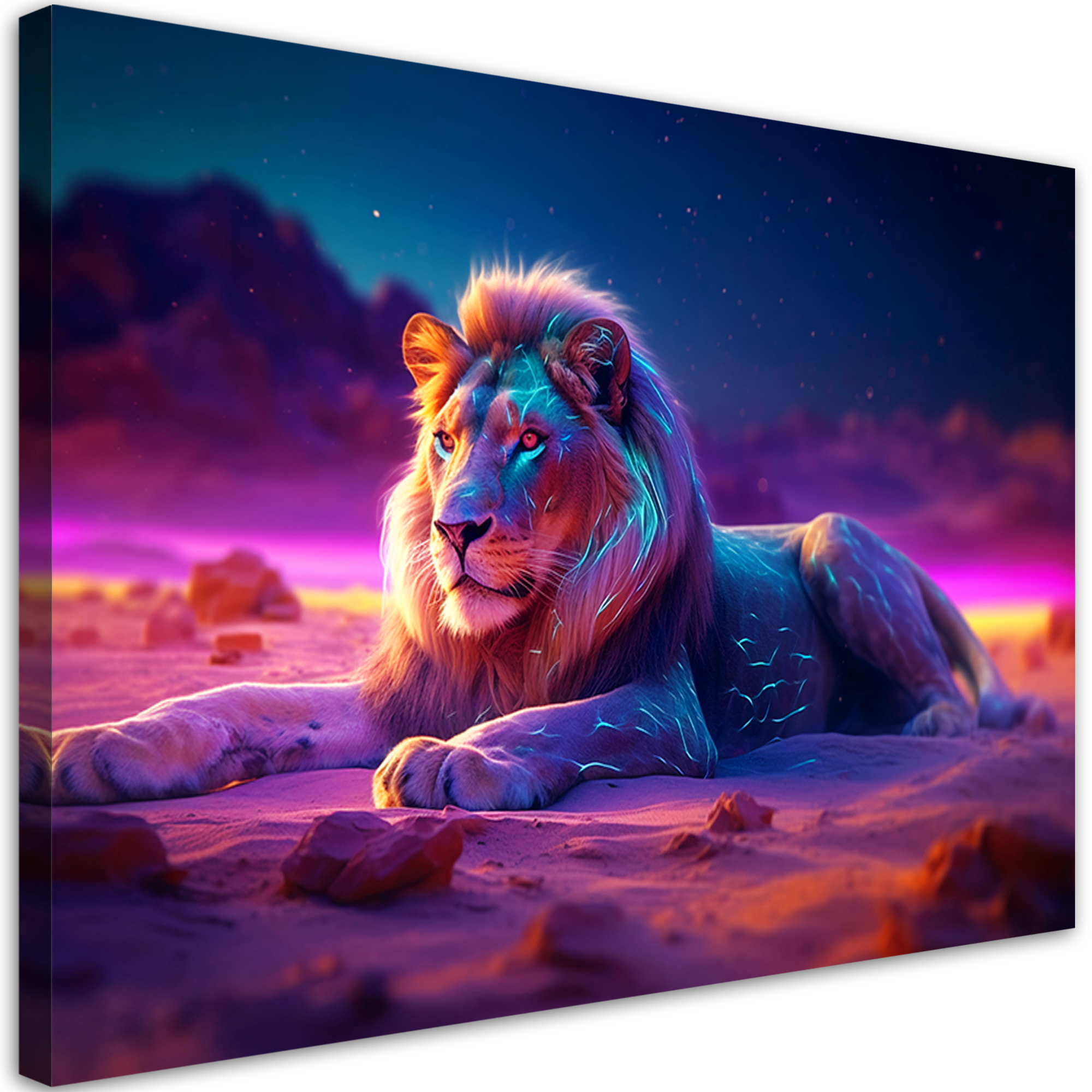 Wandbild löwe natur tier neon kaufen | home24