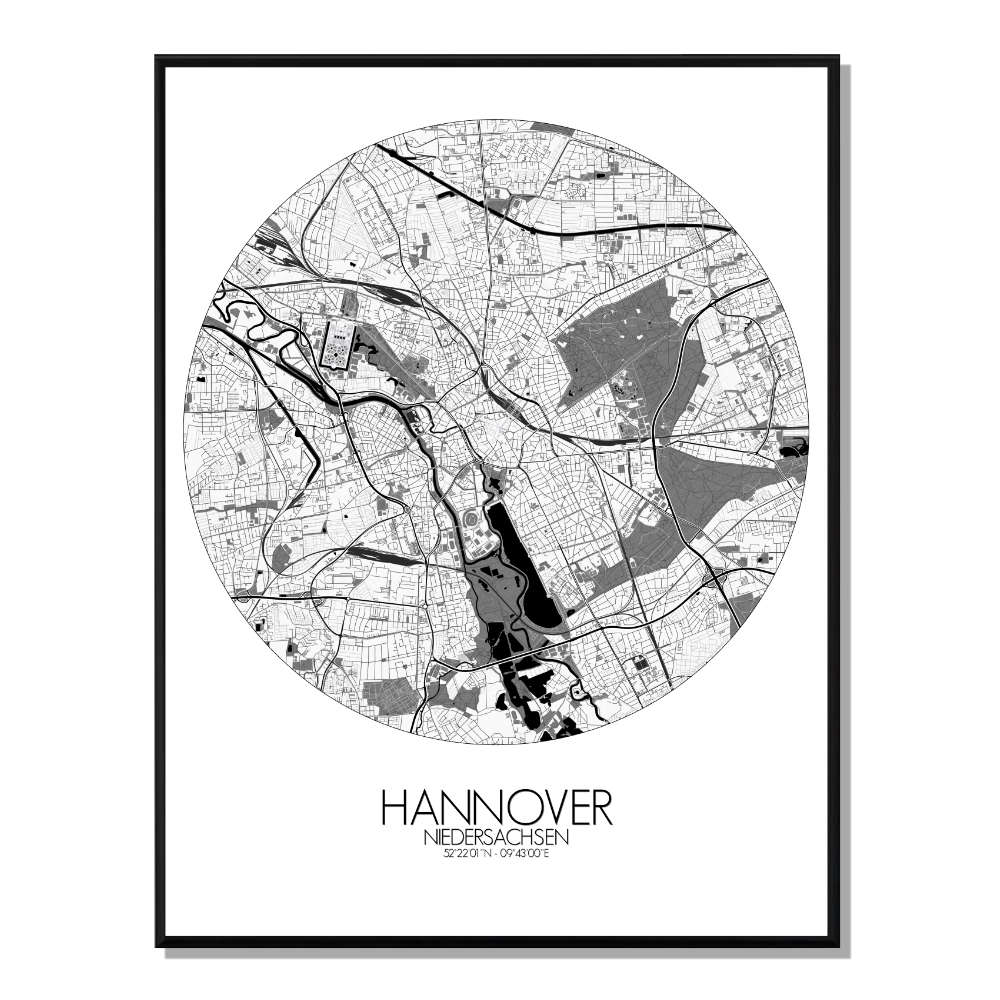 Poster Hannover runde Karte kaufen | home24