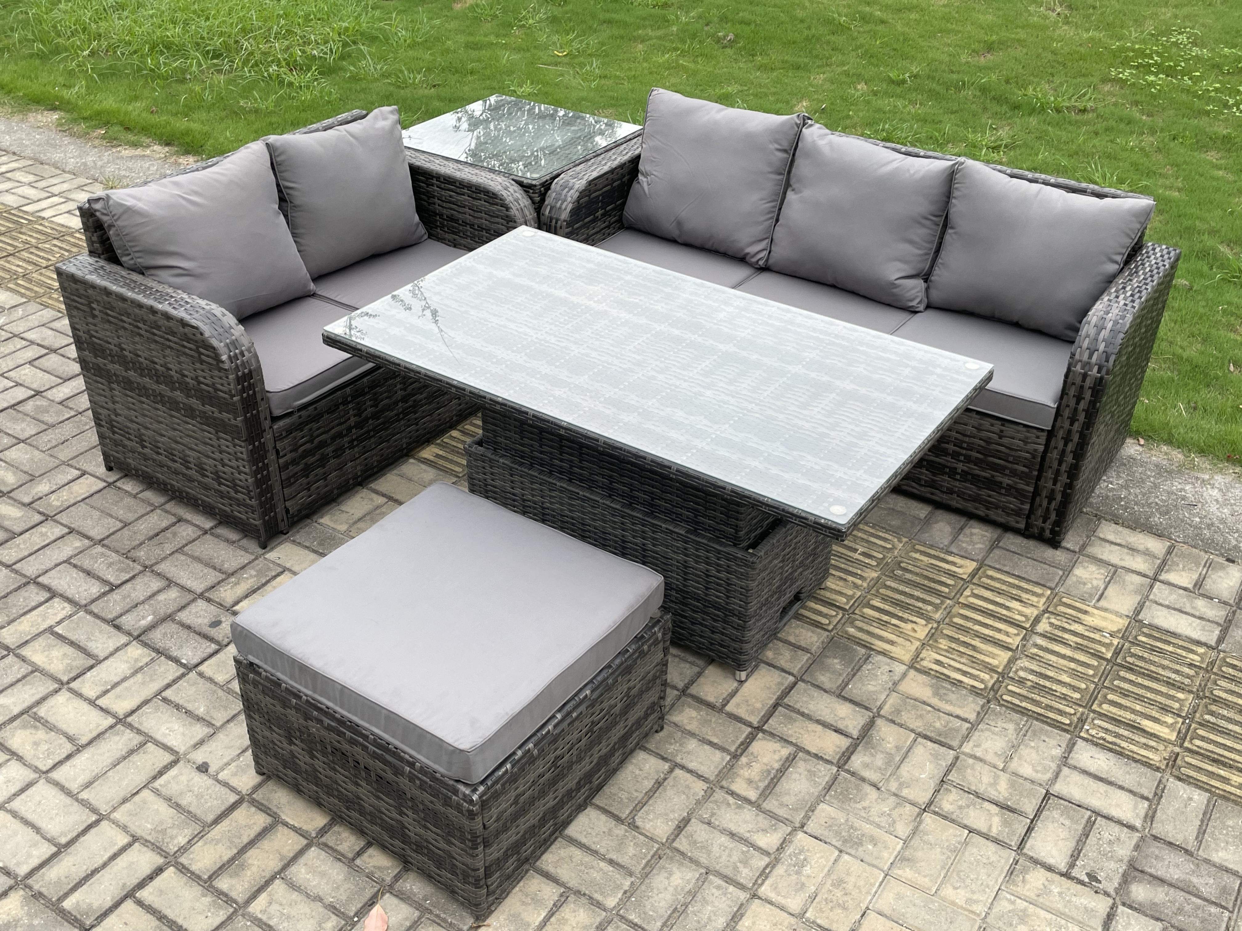 Gartenlounge Sofa Set Grau 4er Set kaufen home24