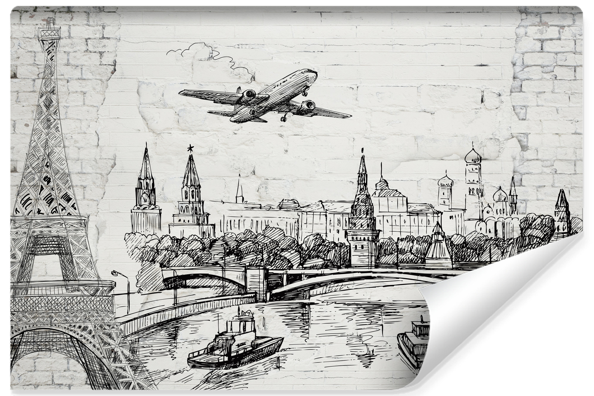 Fotobehang ARCHITECTUUR Schets Baksteen kopen | home24