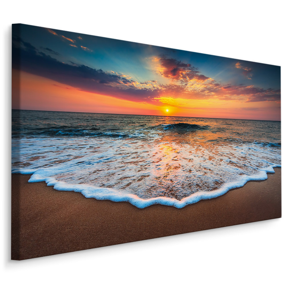 Leinwandbild Sonnenuntergang Meer Strand kaufen | home24