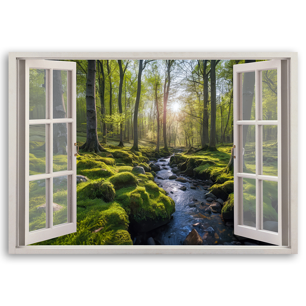 Wandbild Fensterblick Wald Natur Bäume kaufen | home24