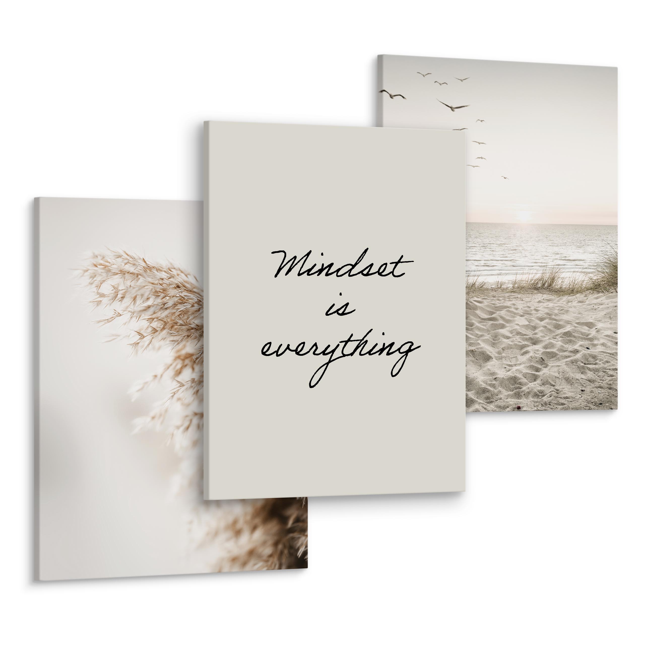 Leinwandbilder Set Strand Pflanzen Zitat kaufen | home24