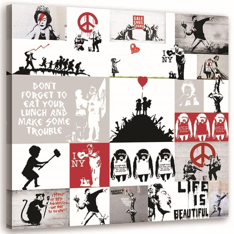 Leinwandbild Banksy Collage Street Art kaufen | home24