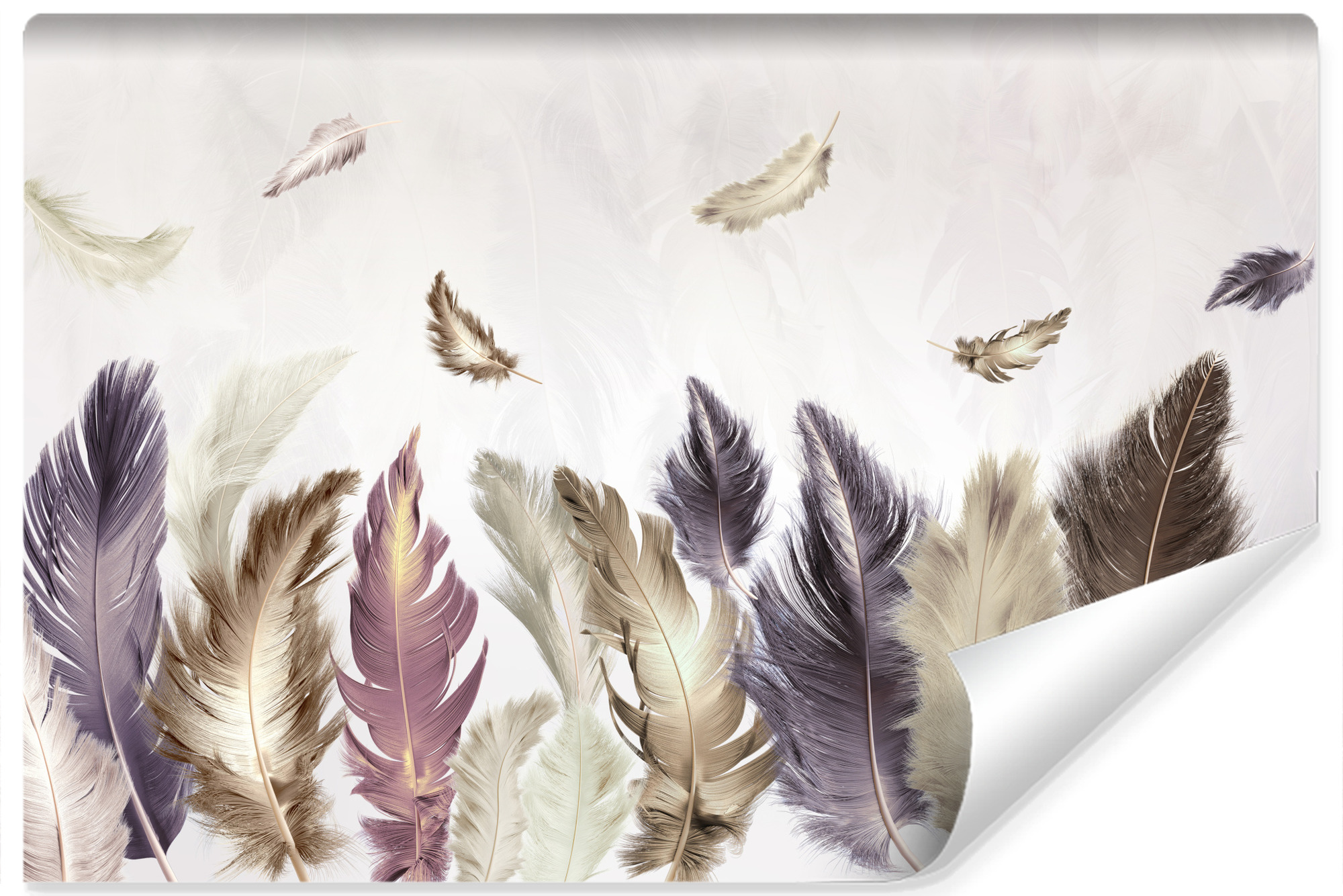 Papier Peint PLUMES Colorées Abstraction | Je commande ! | home24