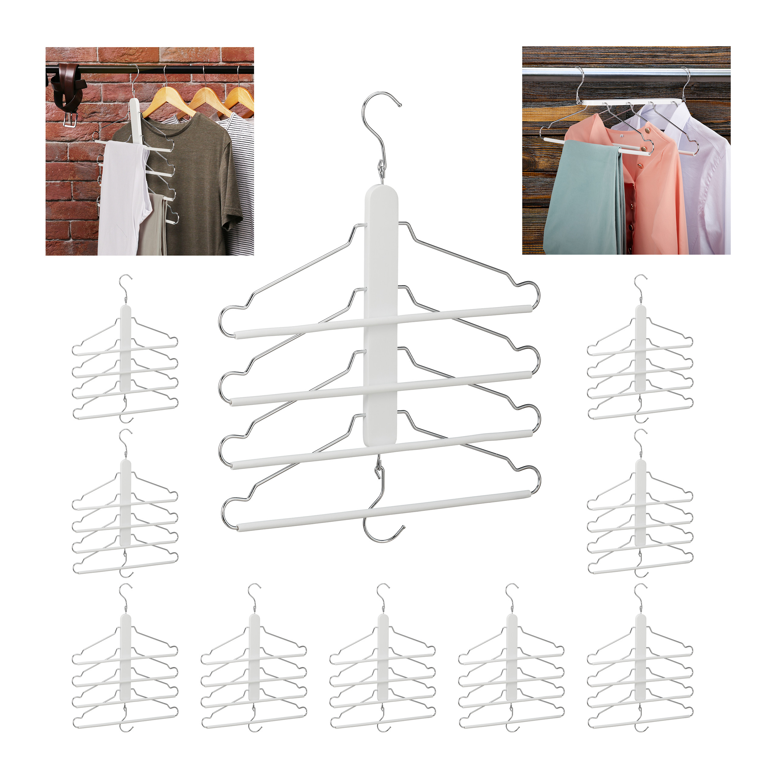 Cintre multiple blanc gain place lot 10 | Je commande ! | home24