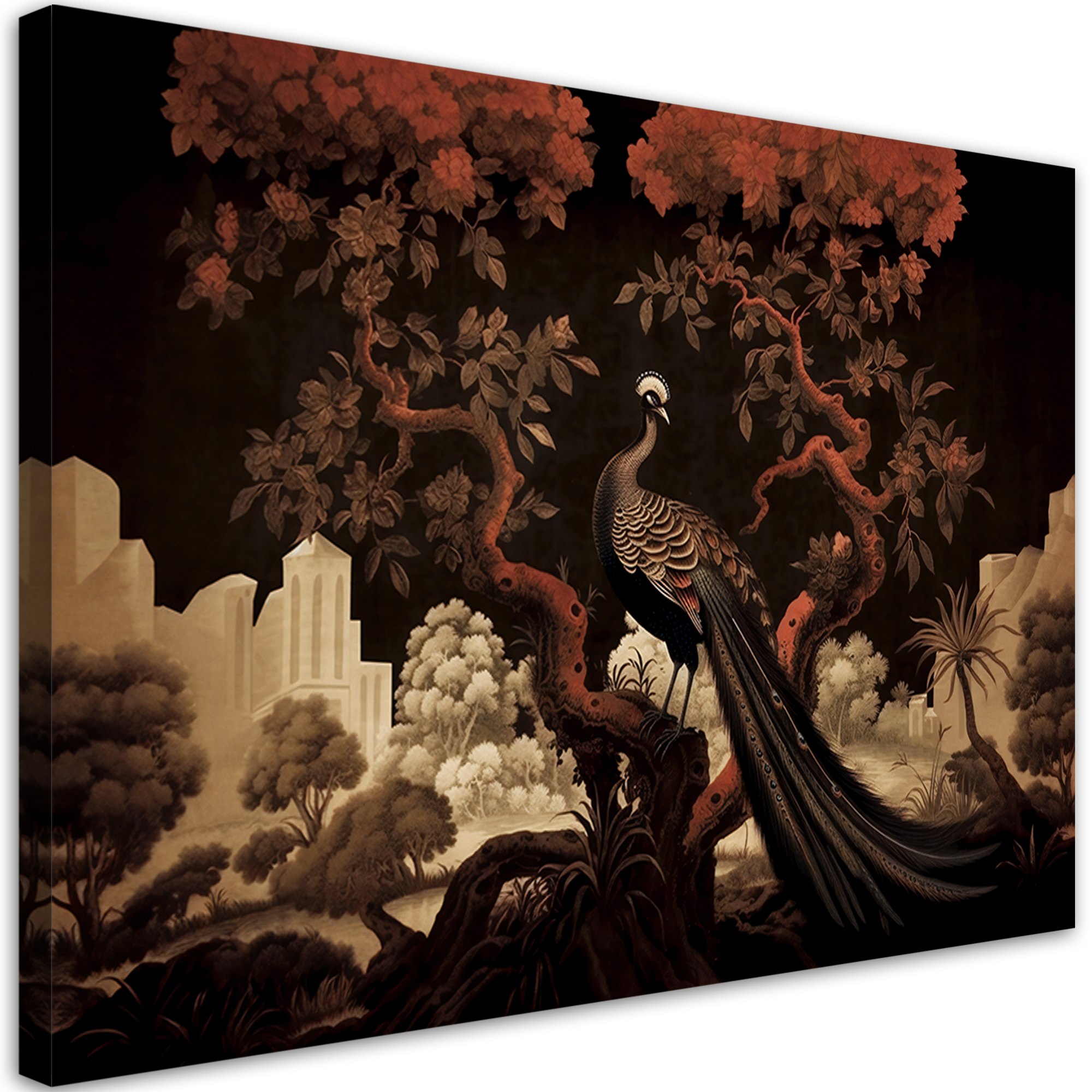 Wandbild pfau tier baum kaufen | home24