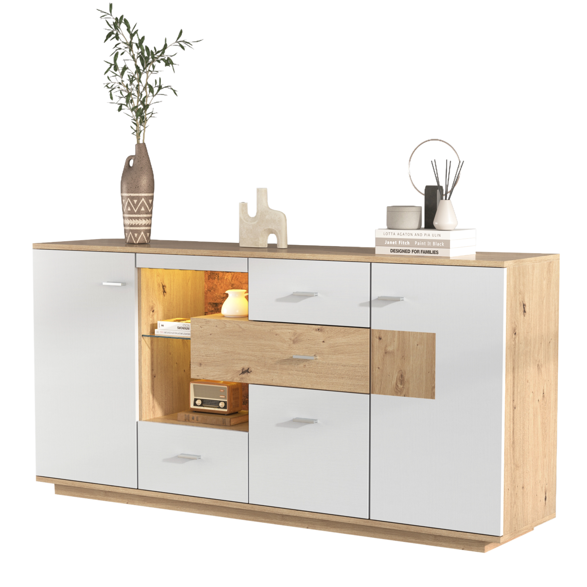 Sideboard Mit Glas Und Beleuchtung