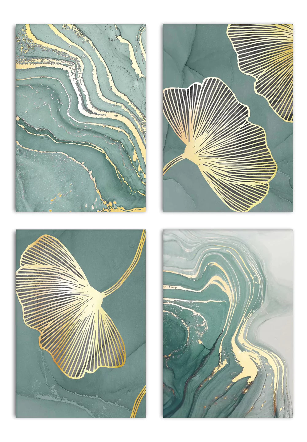 Mint Marmor Gold Poster Set kaufen | home24