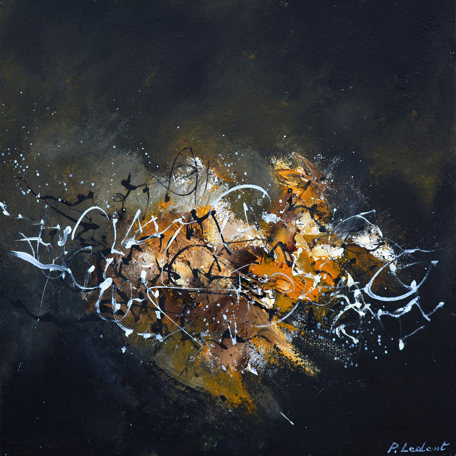 Tableau abstrait signature dorée | Je commande ! | home24