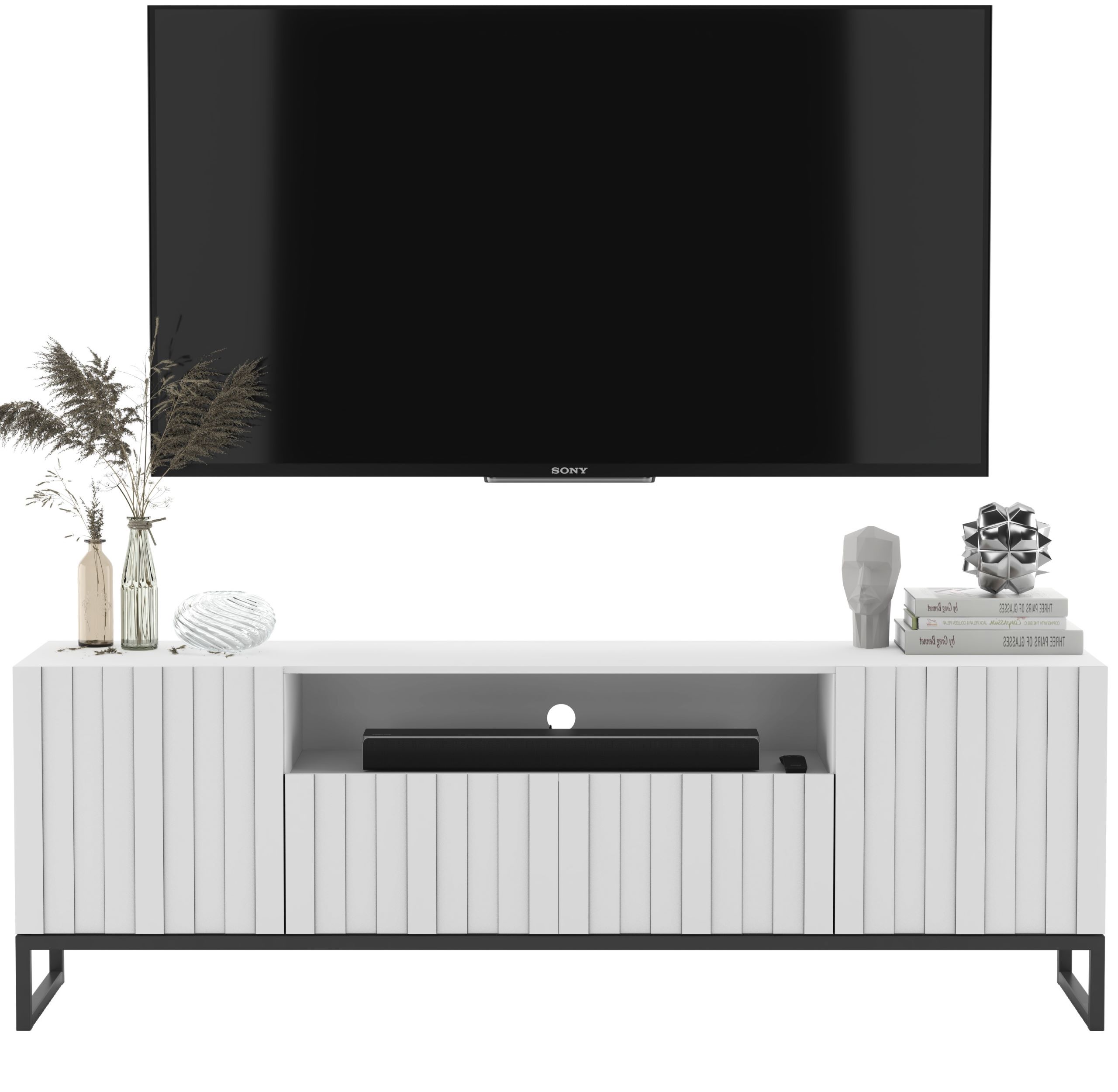 TV-Lowboard Elpis 2 Loft Weiß Matt kaufen | home24