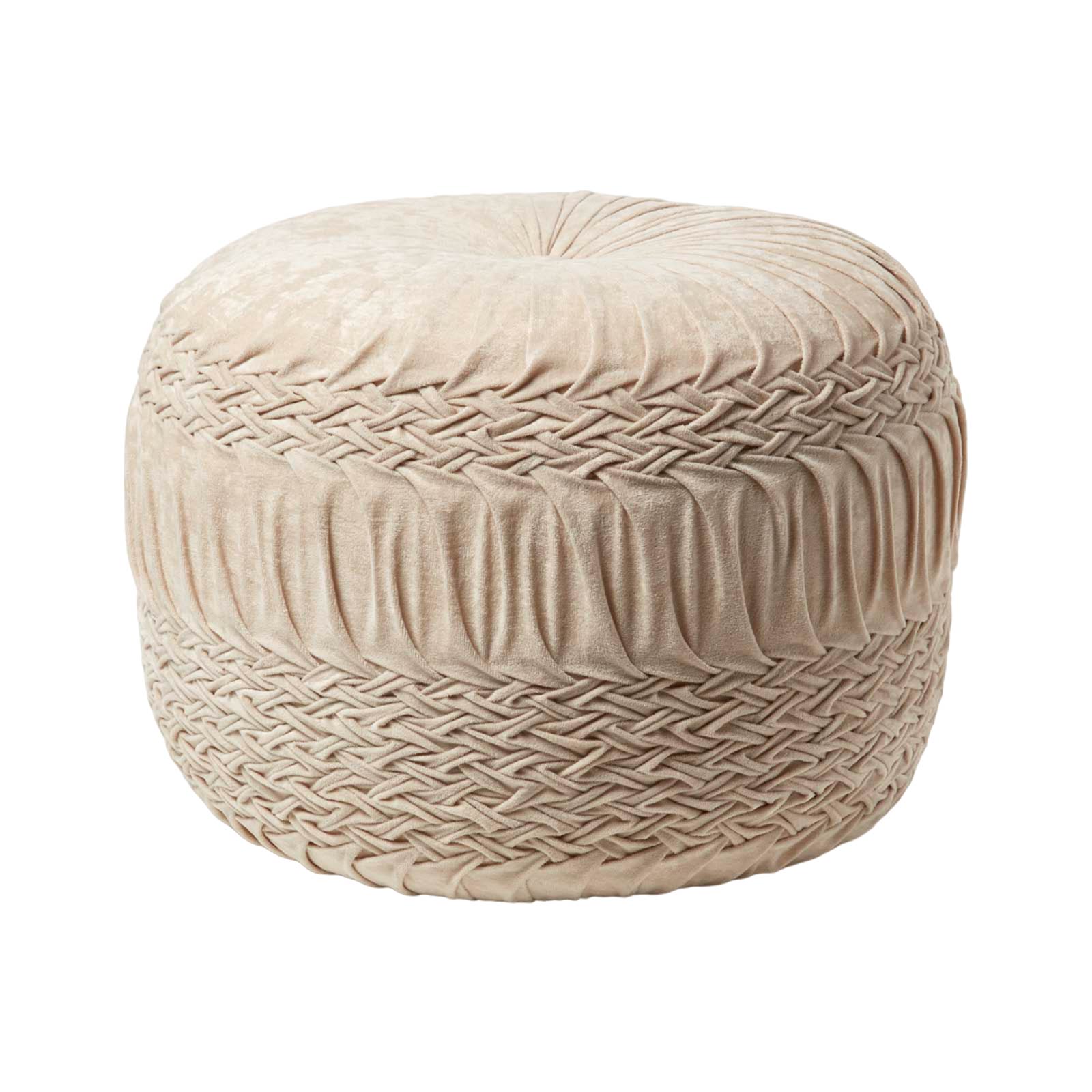 Sofia-Samt-Pouf geflochten & plissiert kaufen | home24