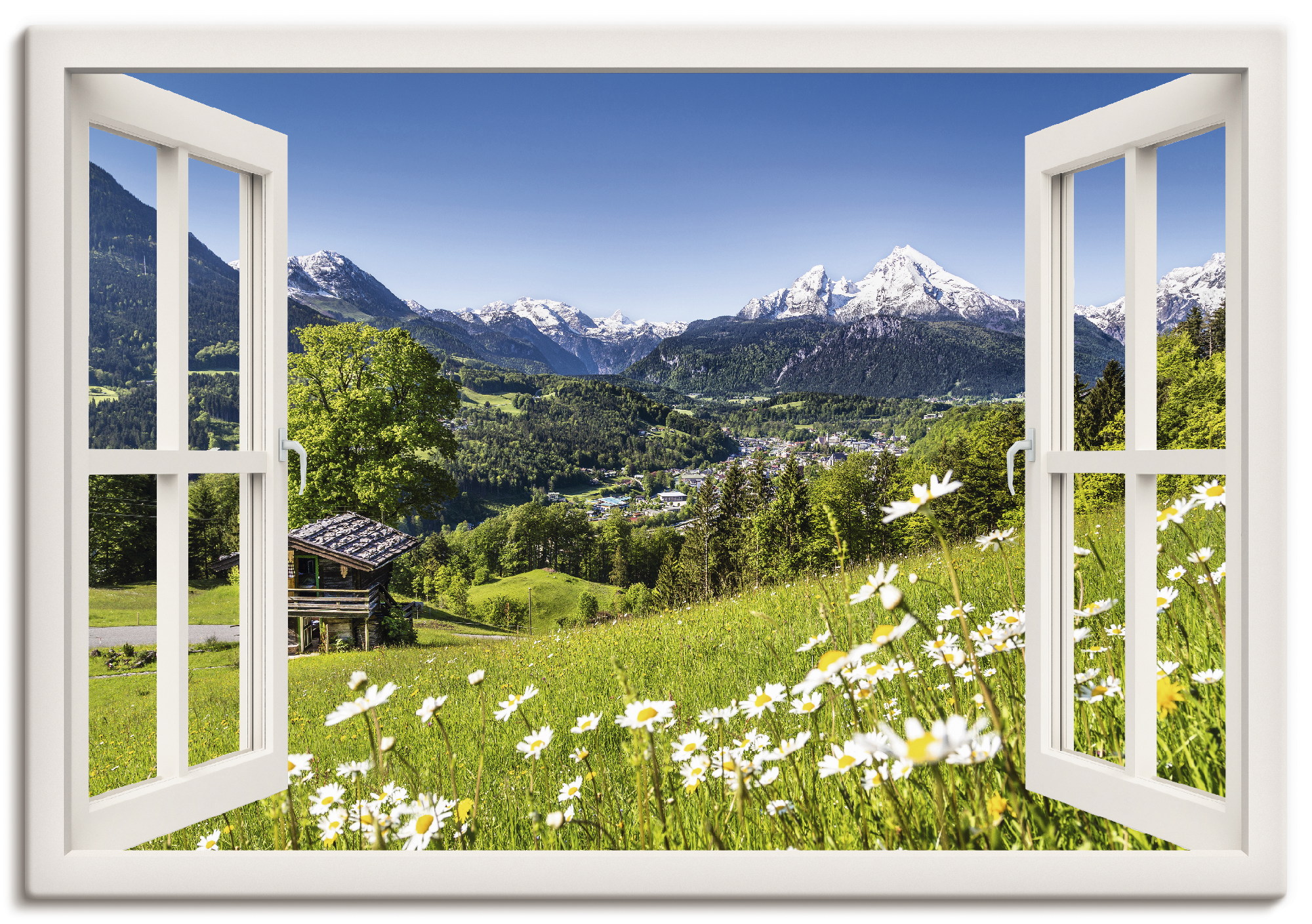 Elegantes Leinwandbild Offenes Fenster Fotos