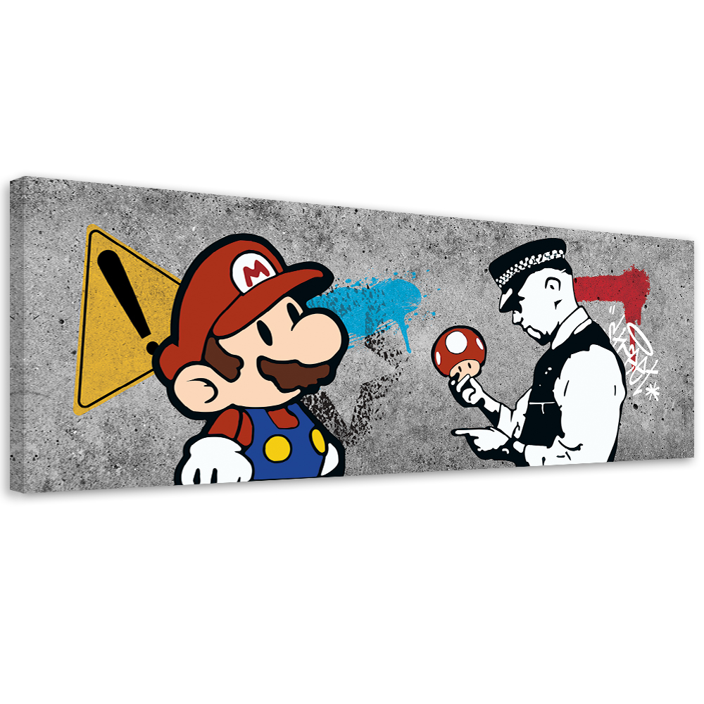 Wandbild banksy mario und polizist kaufen | home24