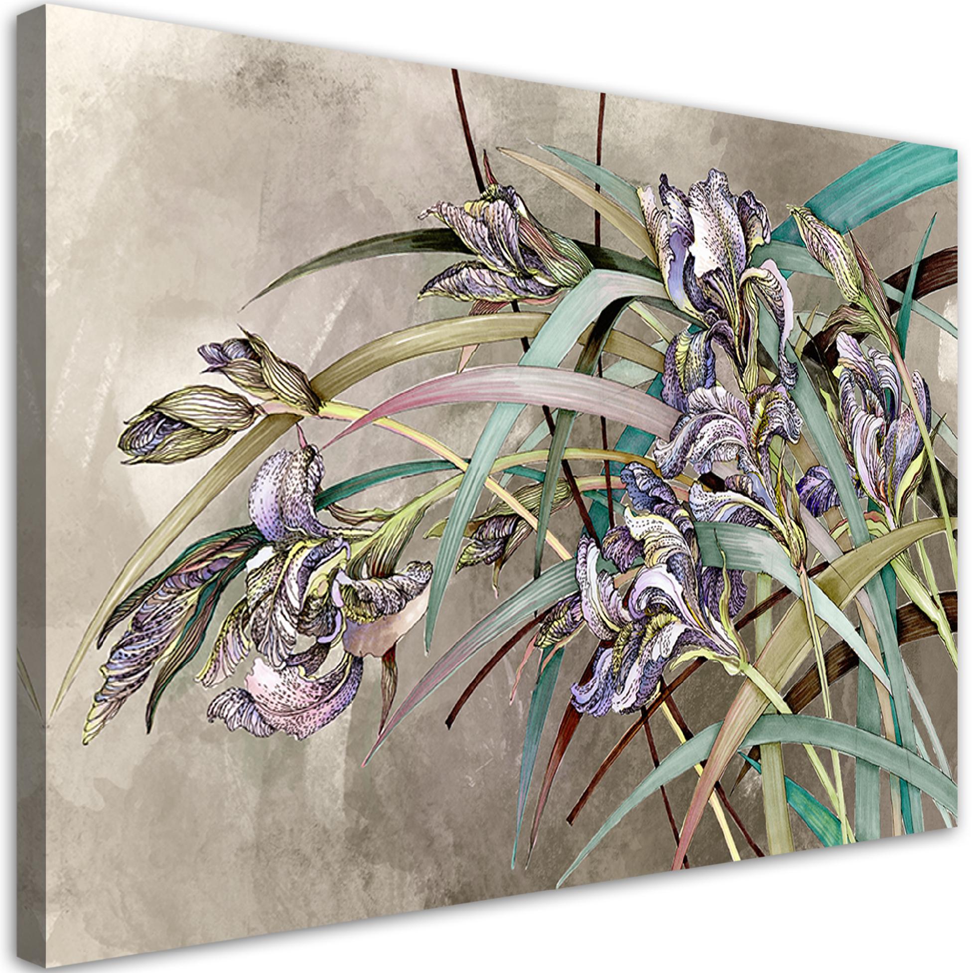 Tableau déco fleurs iris dans le vent | Je commande ! | home24