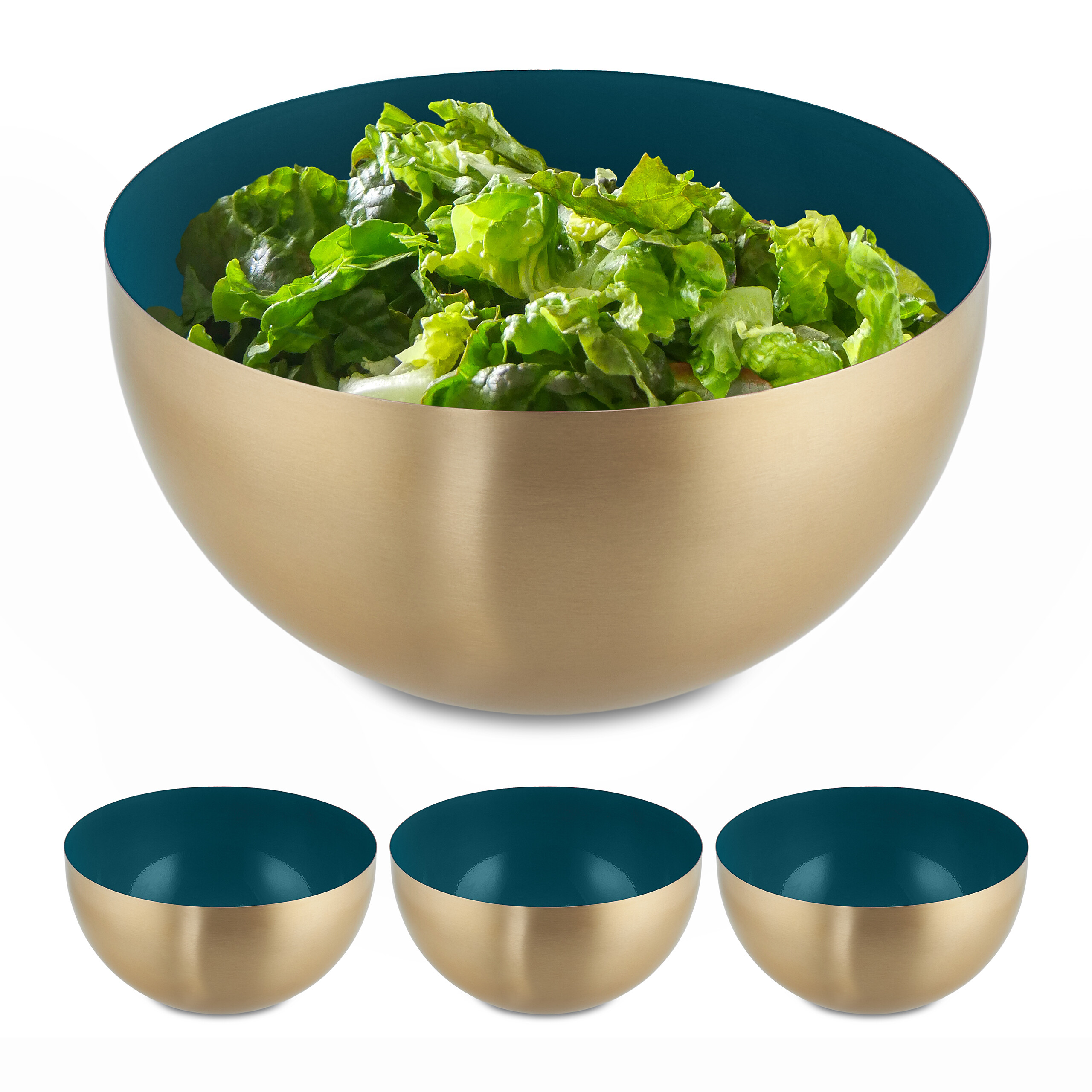 Saladier vert-doré en lot de 4 | Je commande ! | home24