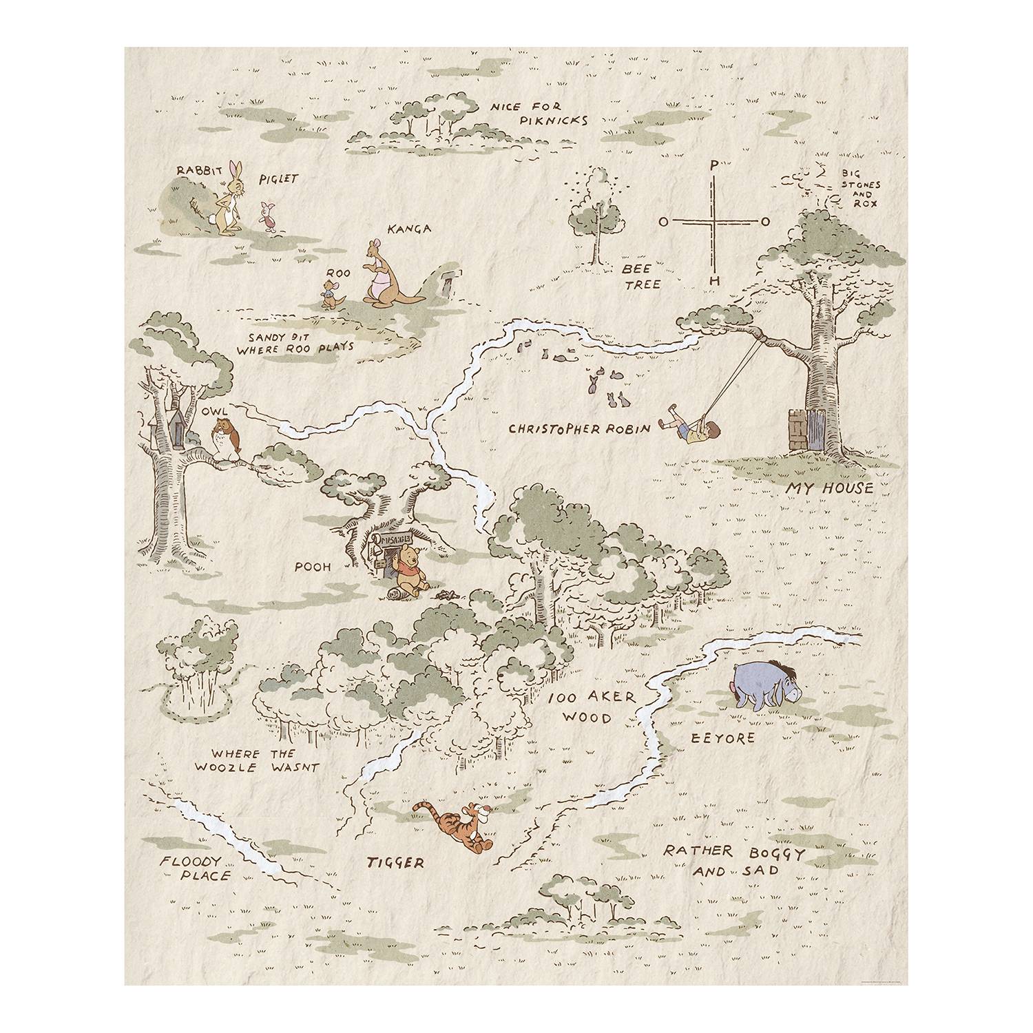 Fotomurale Winnie the Pooh Map – Acquista online | home24