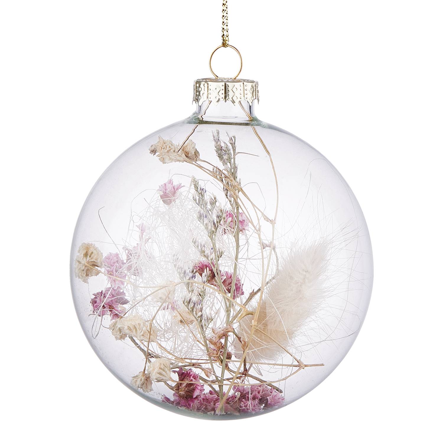 Boule De Noel Fleurs Séchées