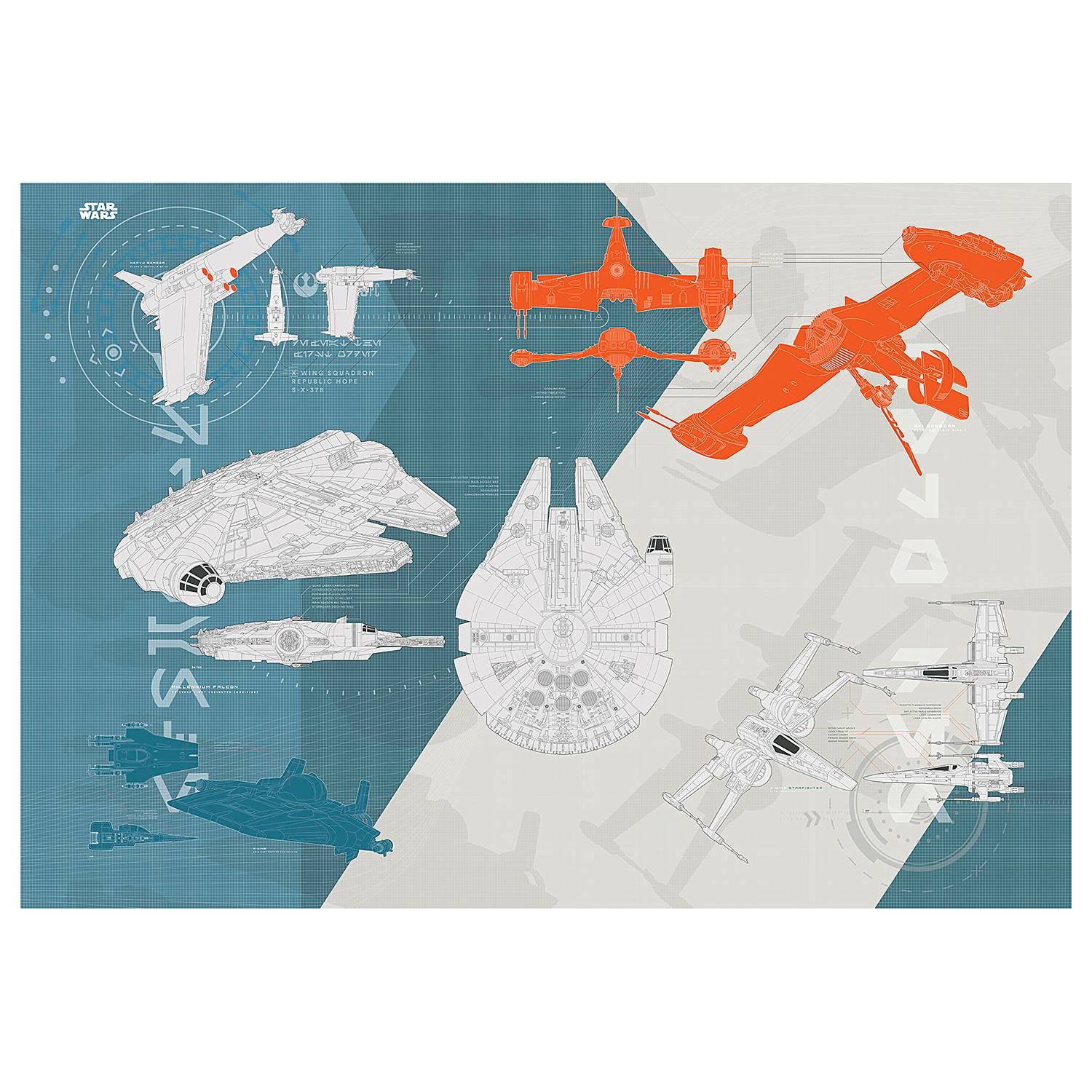 Papier peint Star Wars Technical Plan | Je commande ! | home24