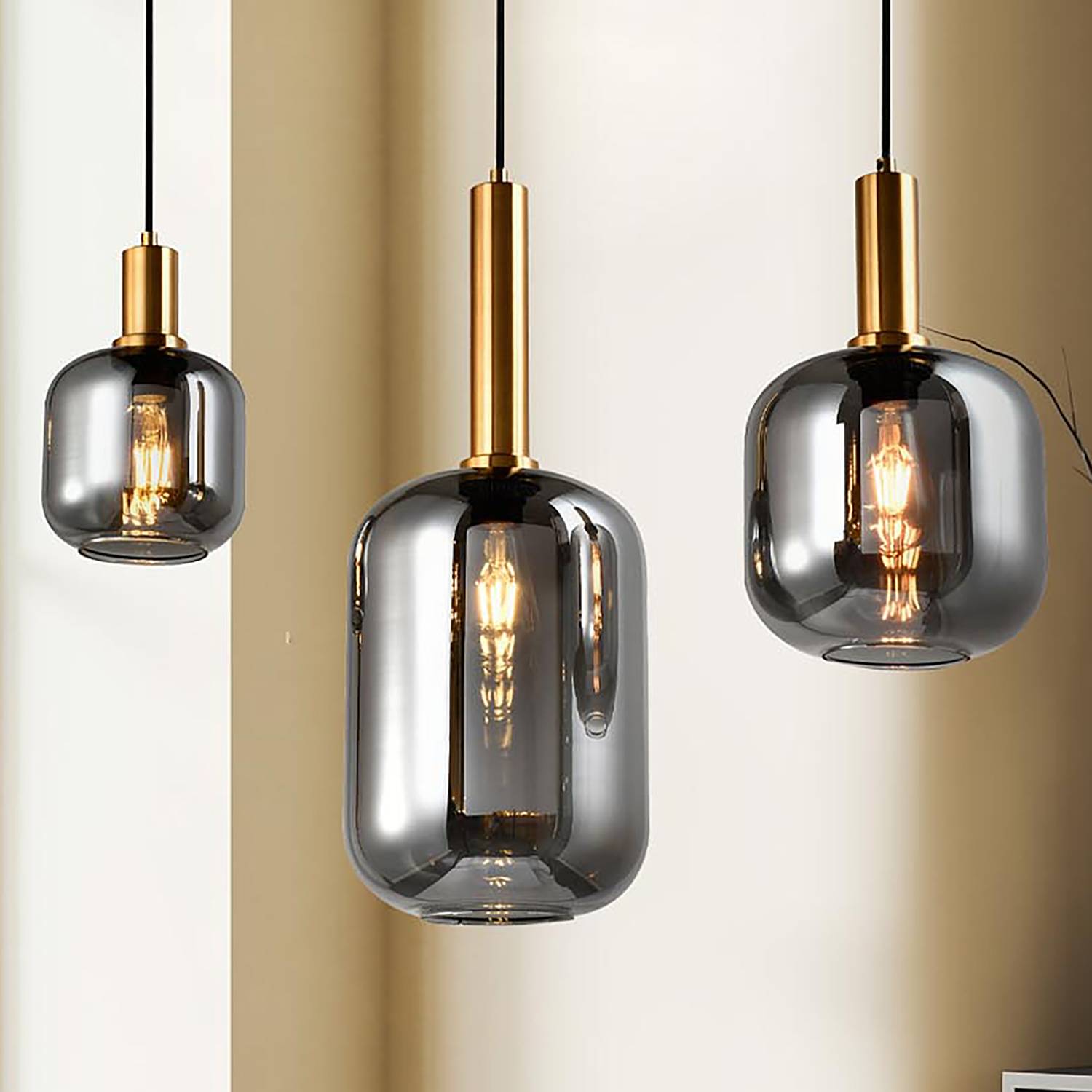 Lampada a sospensione Fumo 3 punto luce – Acquista online | home24