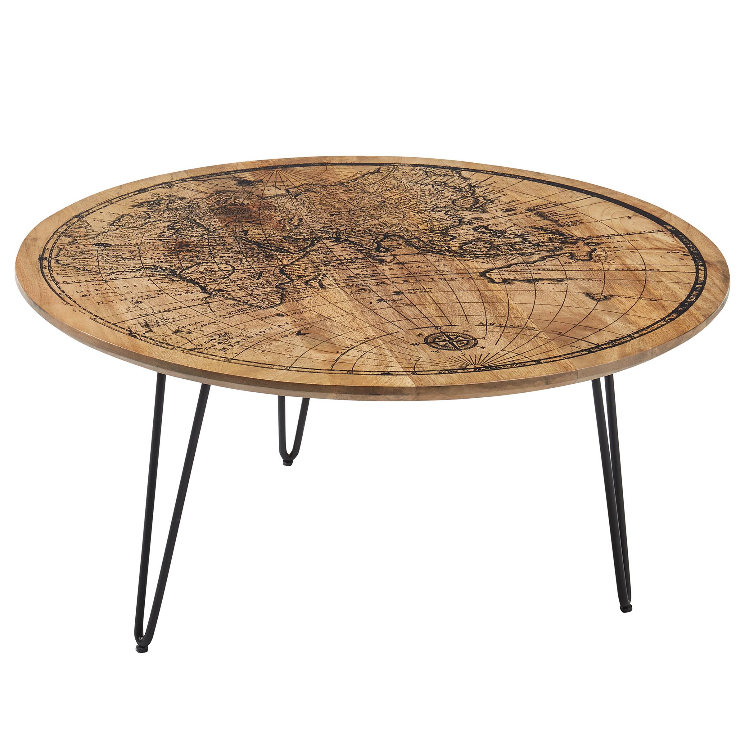 Table basse Craboo avec mappemonde | Je commande ! | home24