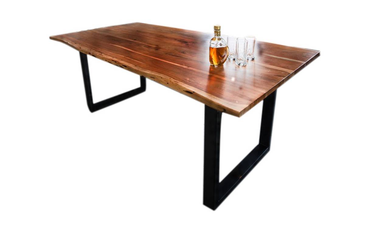 Table LORE bord d'arbre couleur noyer | Je commande ! | home24