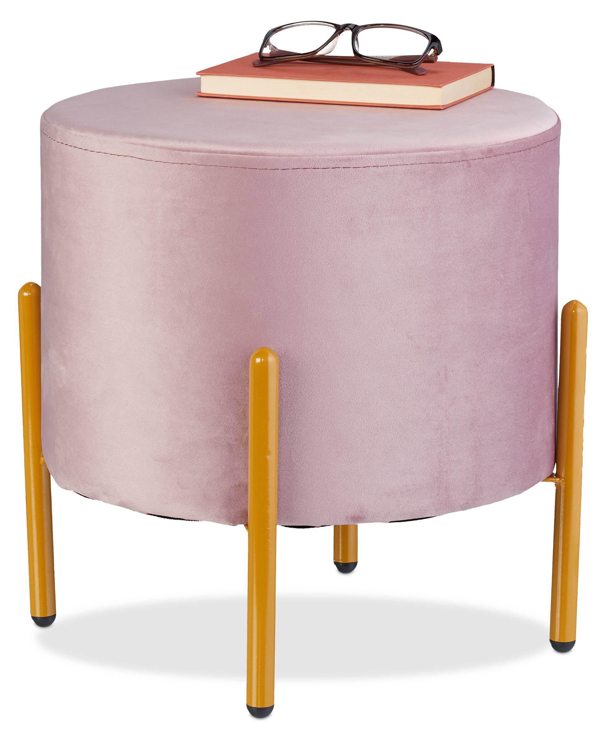 Samt Hocker mit 4 Metallbeinen kaufen | home24