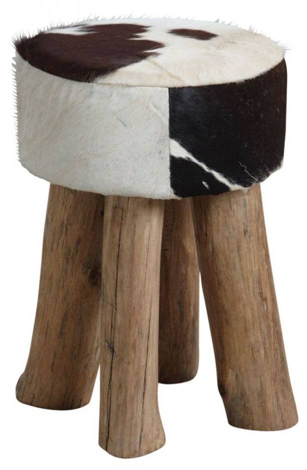 Runder Hocker aus Kuhleder kaufen | home24