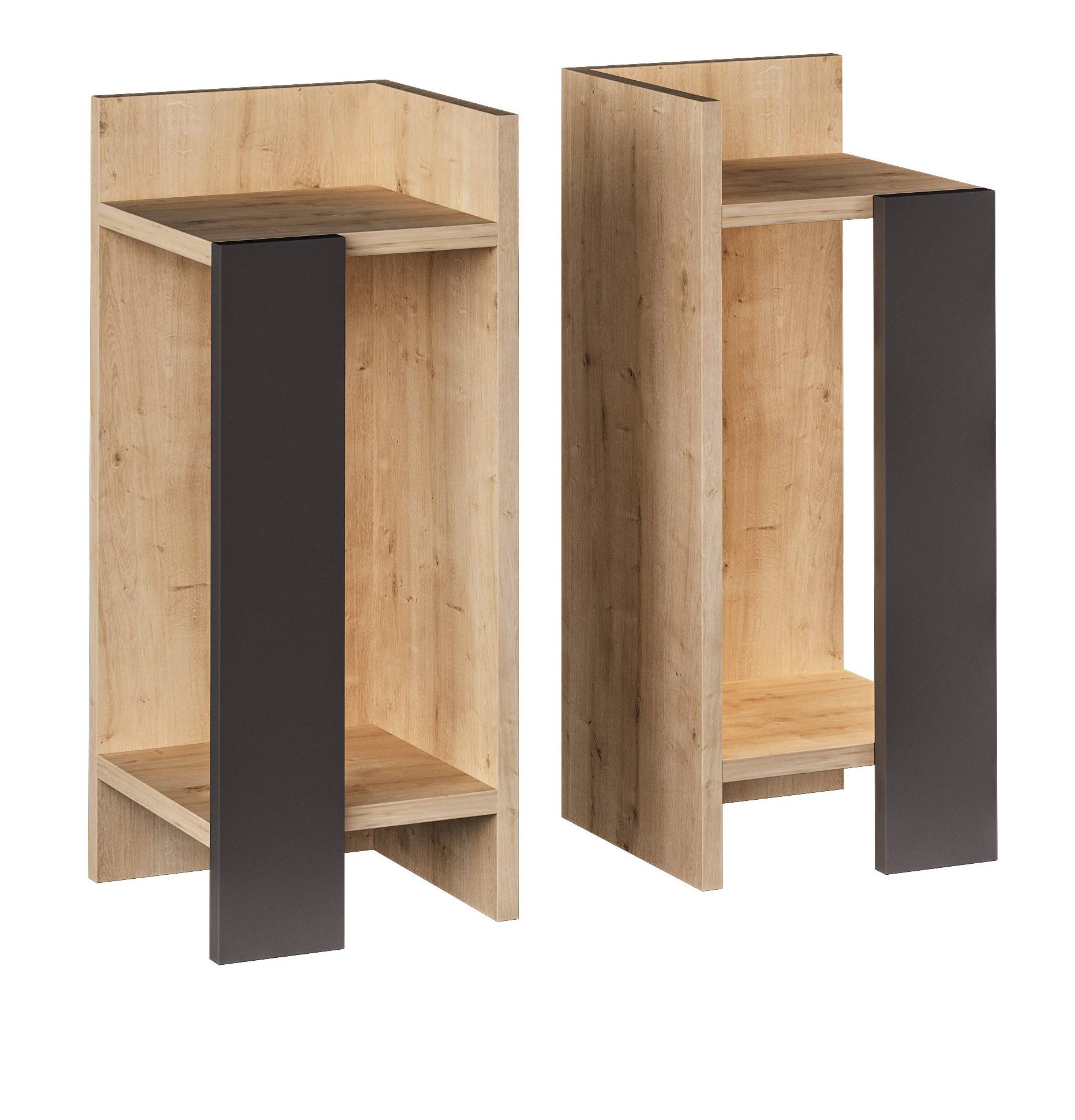 Nachttisch ELOS Set - Eiche Anthrazit kaufen | home24