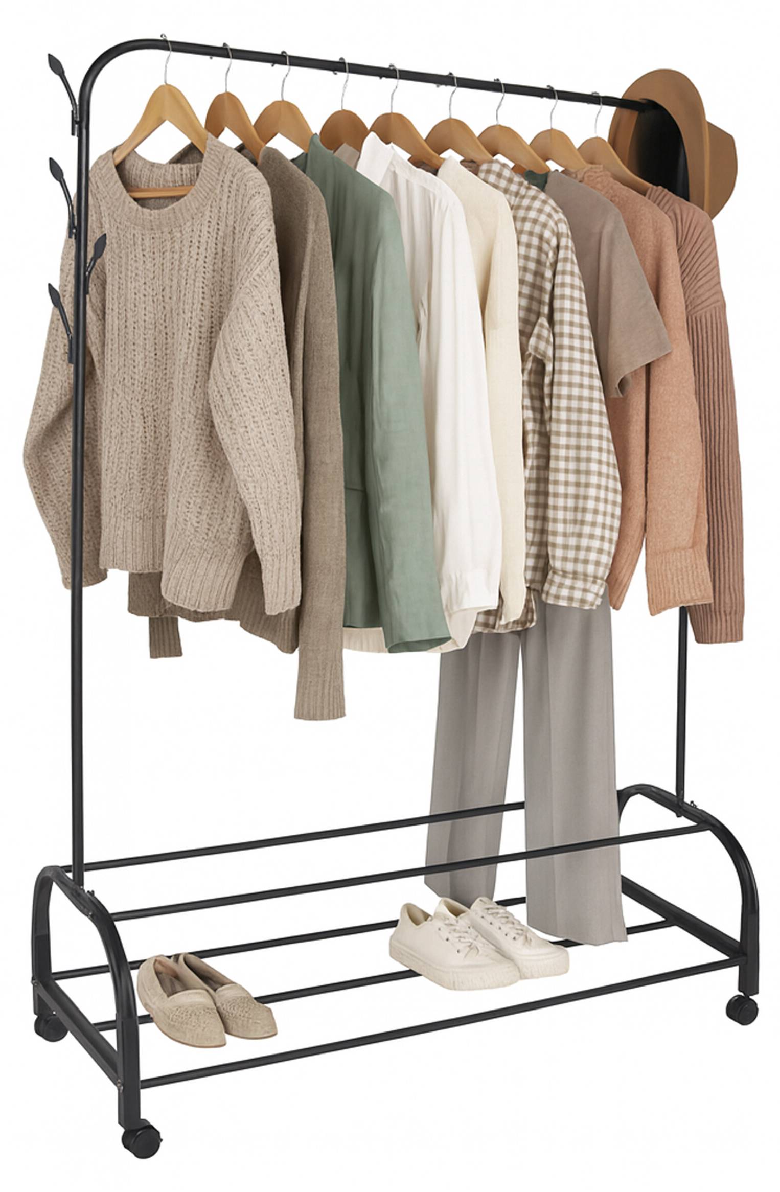Kleiderständer rollbar mit 2 Ablagen kaufen | home24