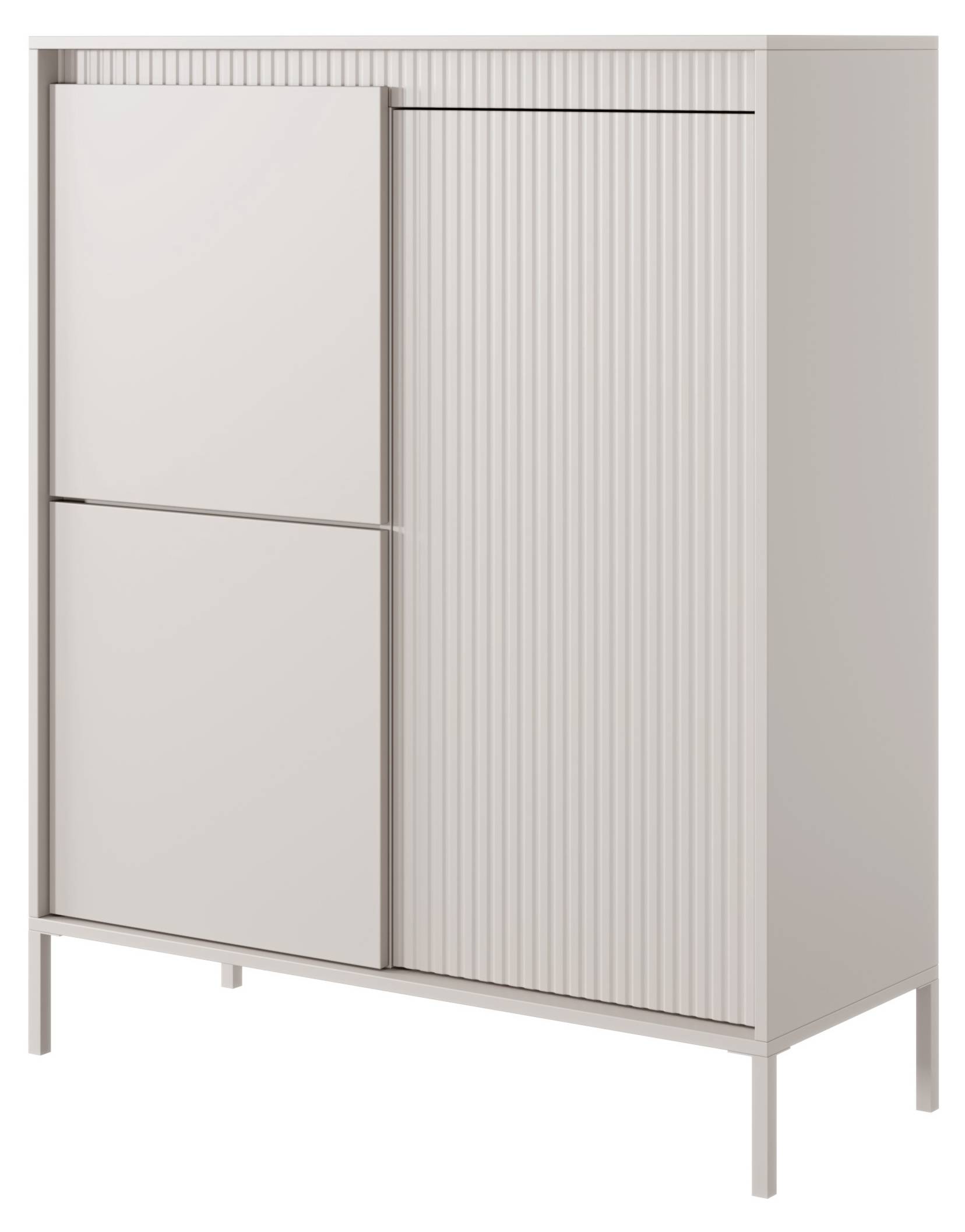 Hohe Kommode geriffelte SENSO Beige kaufen | home24
