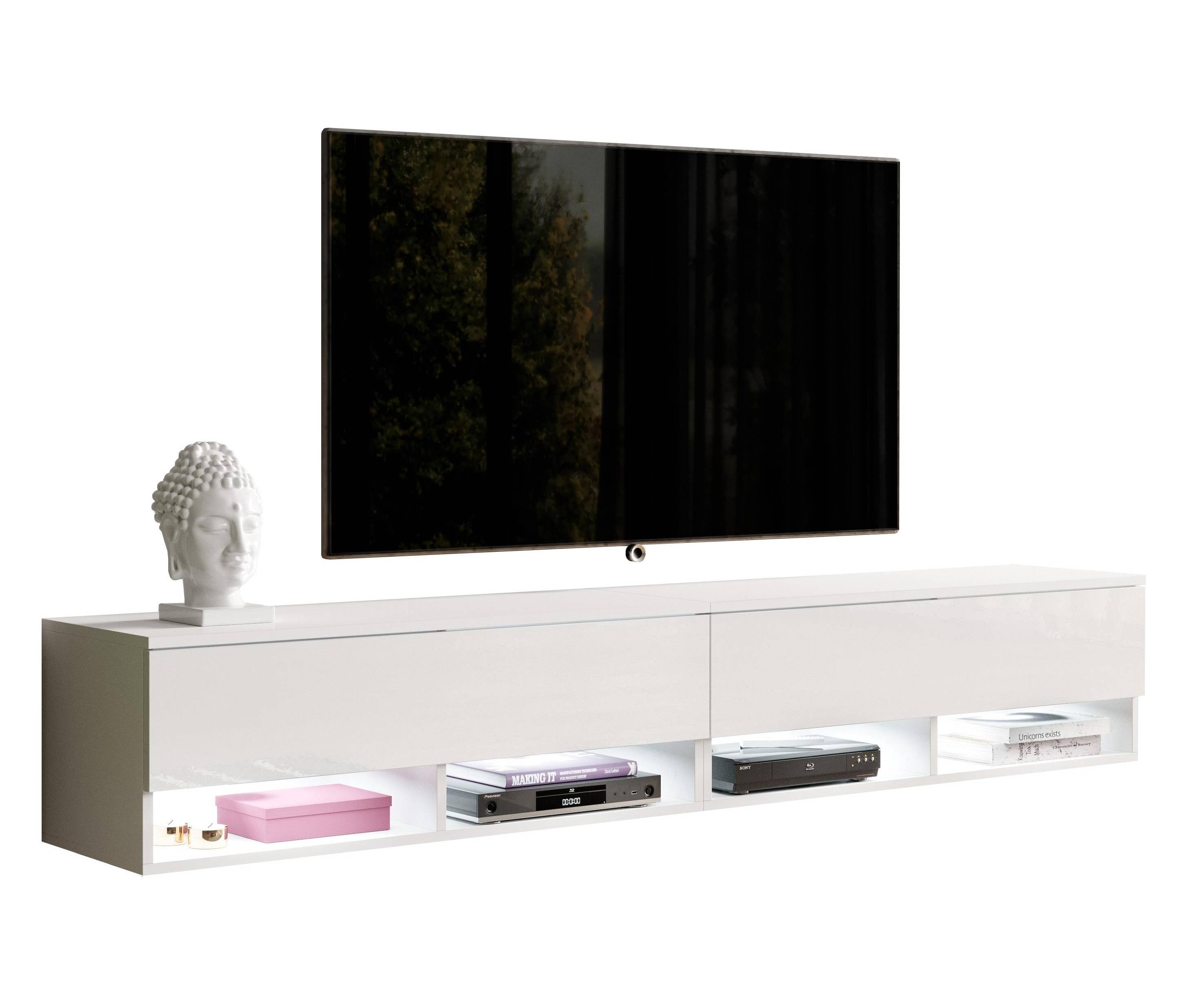 Lowboard ALYX 200 cm mit LED Weiß/Weiß kaufen | home24