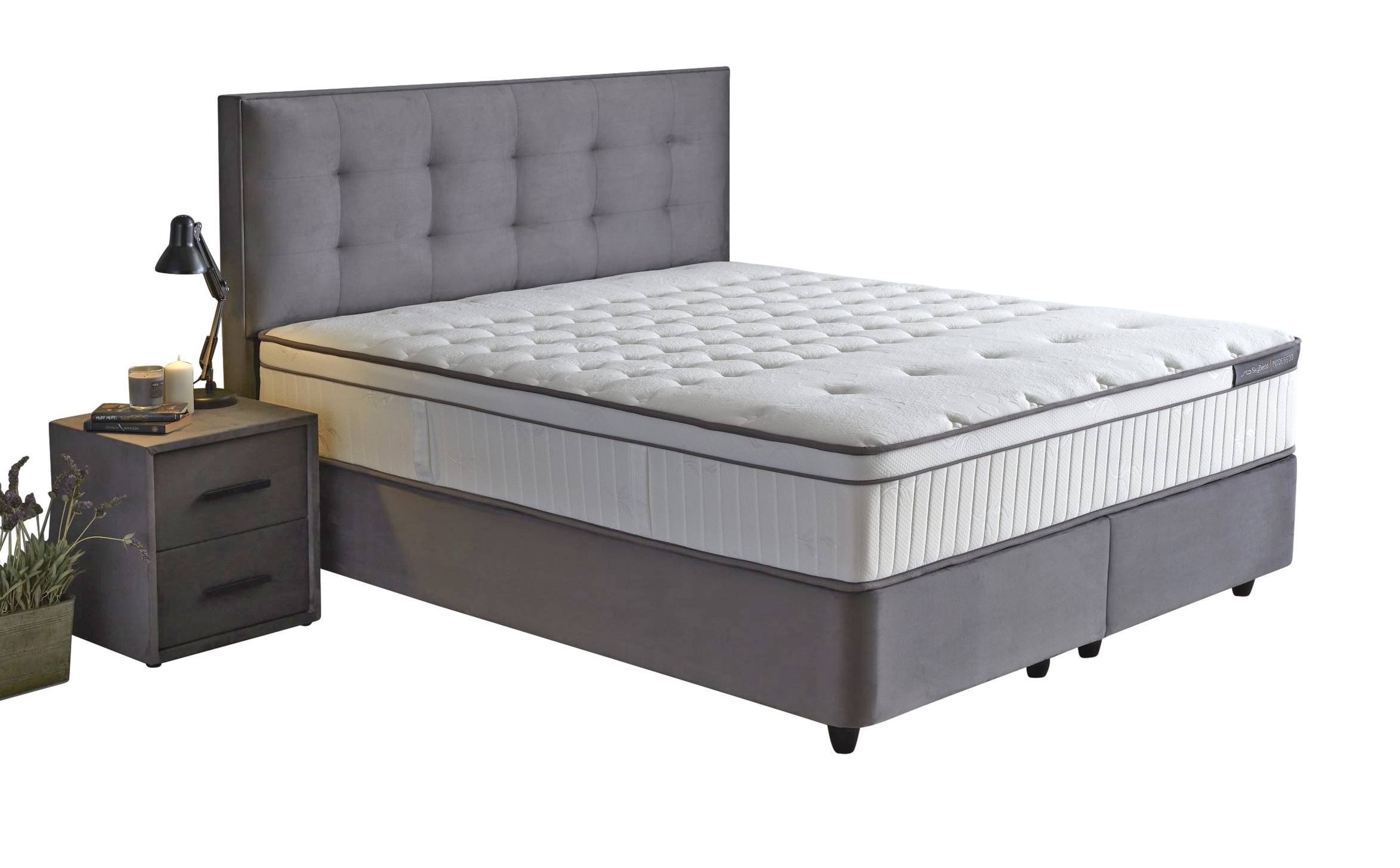 Boxspringbett MODEGREY mit 2 Kommoden kaufen | home24