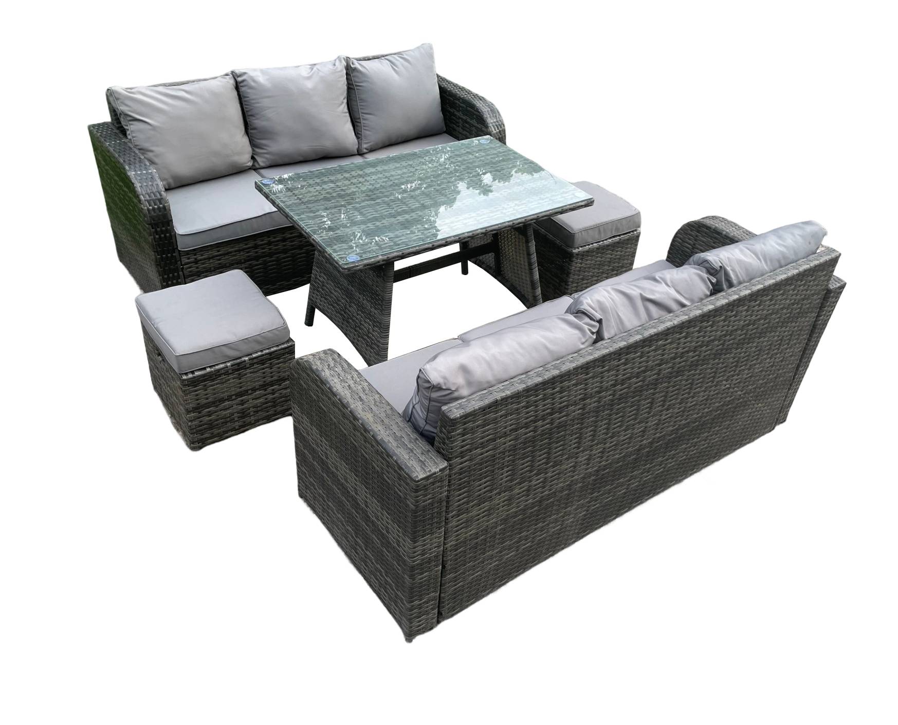 Rattan small sofa set store